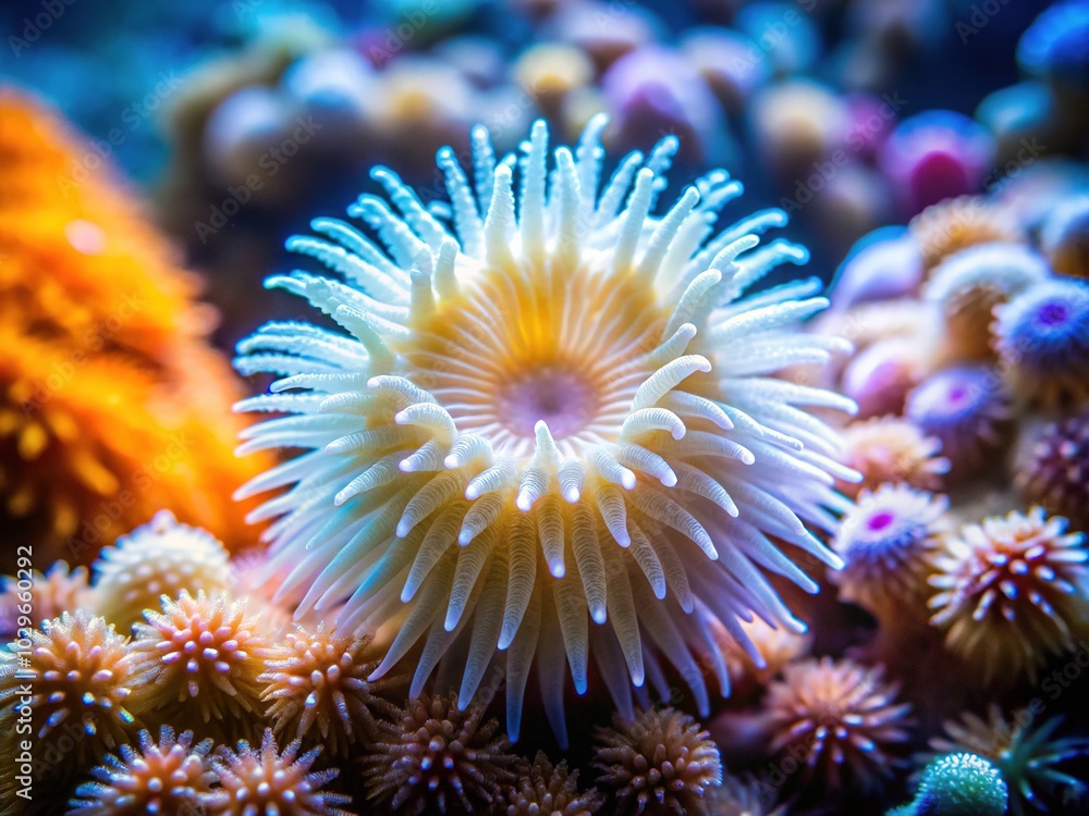 Stunning Close-Up of Isolated White Coral Polyp in Vibrant Marine ...
