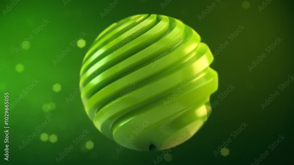 3d render of abstract art with surreal organic sphere. Liquid substance in curve wavy smooth and ...
