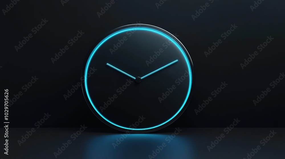 A sleek and simple vector clock design, showing a few seconds before ...