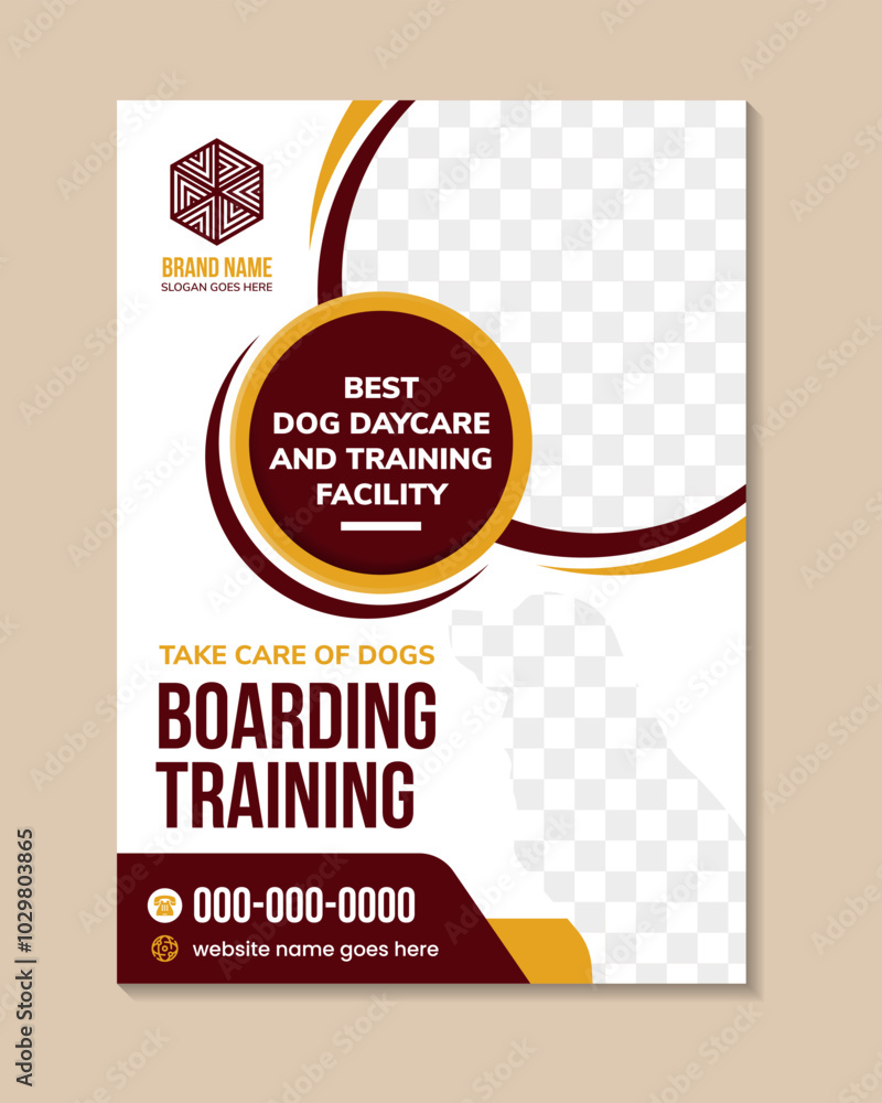 collection of boarding training flyer banner template. curve brown and ...