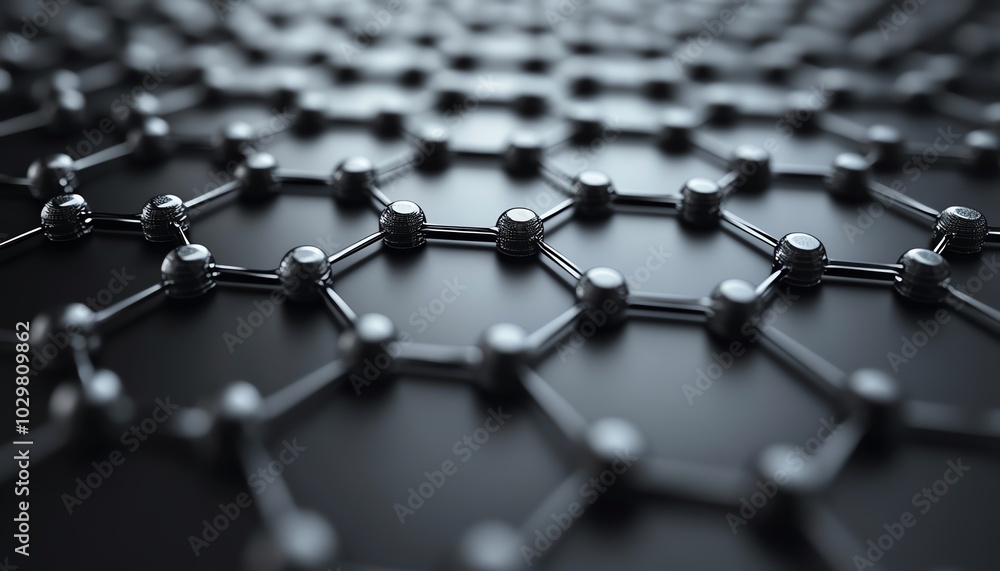 Closeup View Of A Graphene Sheet Showcasing A Oneatomthick Layer Of Carbon Atoms Arranged In A