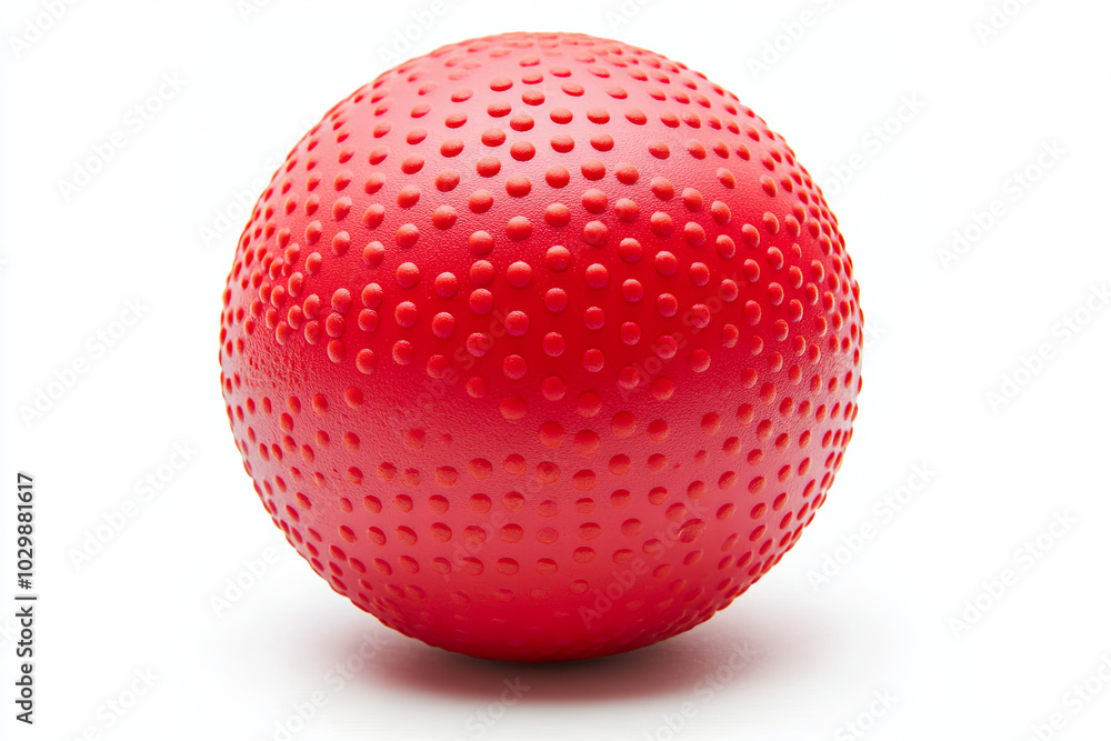 Red dodgeball with a rubbery surface on a white background Stock Photo ...