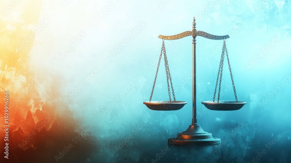 An abstract visual of the scales of justice balancing equality and ...