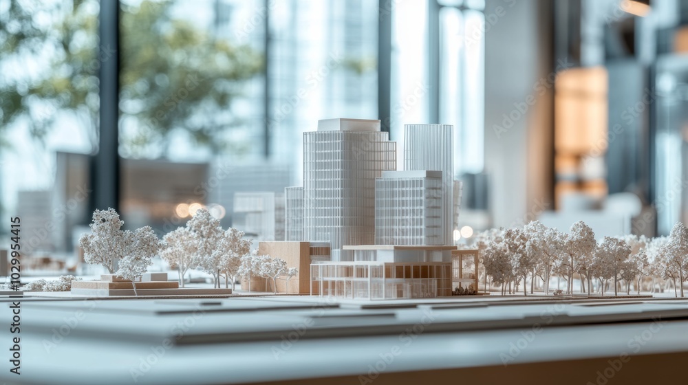 Detailed Architectural Model of a Building on a Design Studio Table for ...