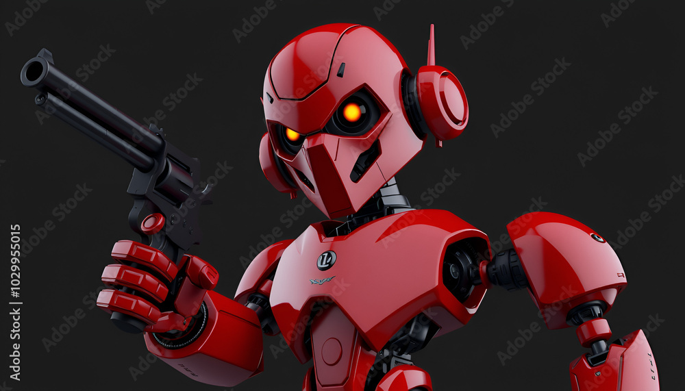 Foto de 3D Red Robot villain the right hand best gesture and left hand ...
