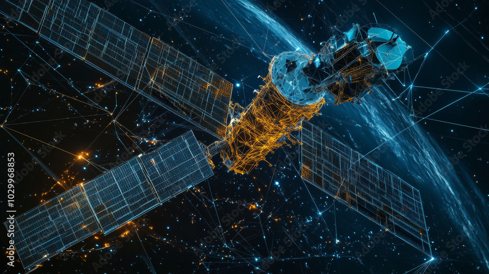 A satellite in space helps protect communication networks. It receives ...