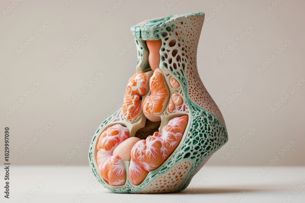 Explore the intricate details of a 3D thyroid gland model., Stock Photo ...