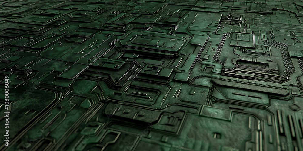 Abstract Futuristic Green Circuit Board Texture: Perfect for Sci Fi ...