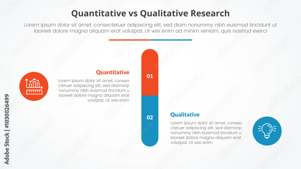quantitative vs qualitative research data comparison opposite ...