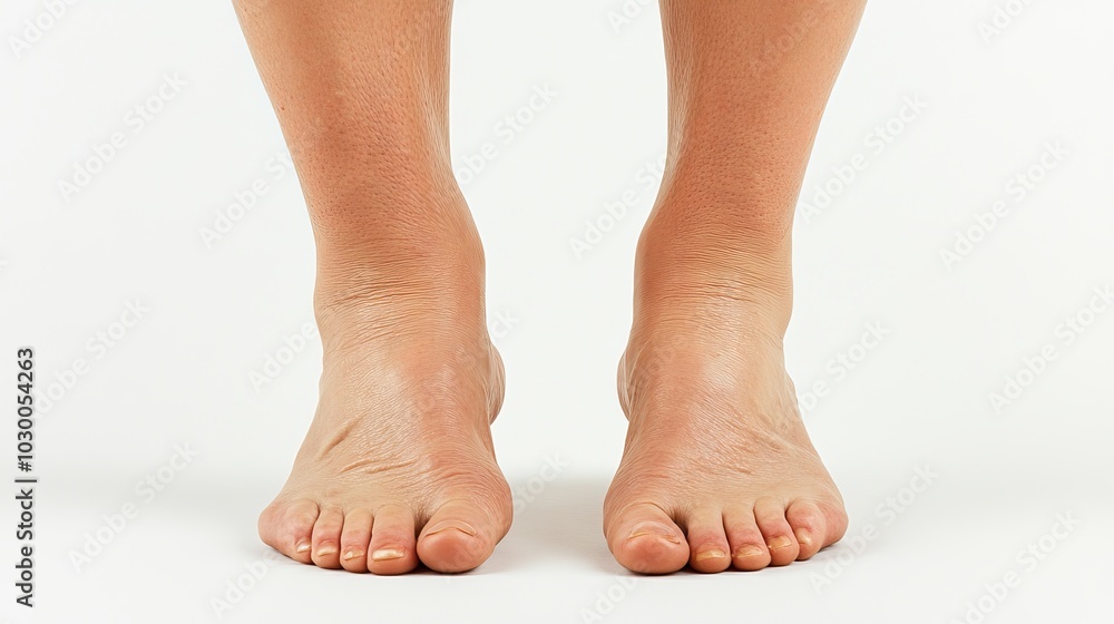 Swollen Feet with Discoloration and Visible Symptoms Stock Photo ...