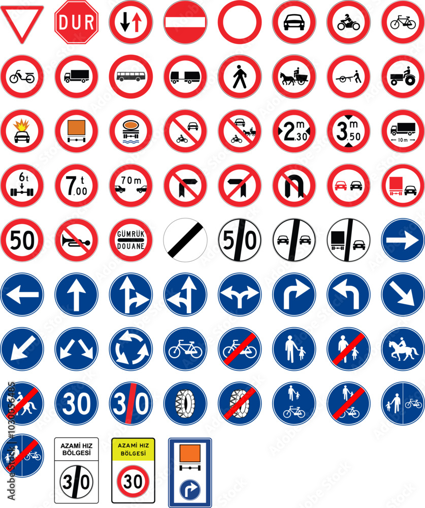 Turkey Highway Standard Traffic Signs, Regulatory Signs - Traffic and ...