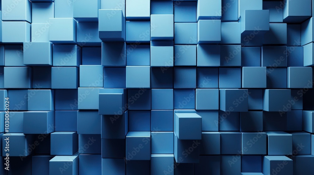 3D visual blue cubes creating a striking geometric effect, perfect for ...