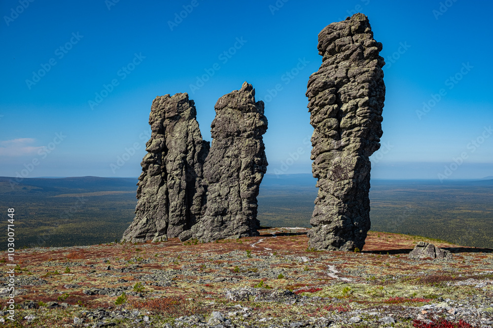 The towering manpupuner rock formations, also known as the seven strong ...