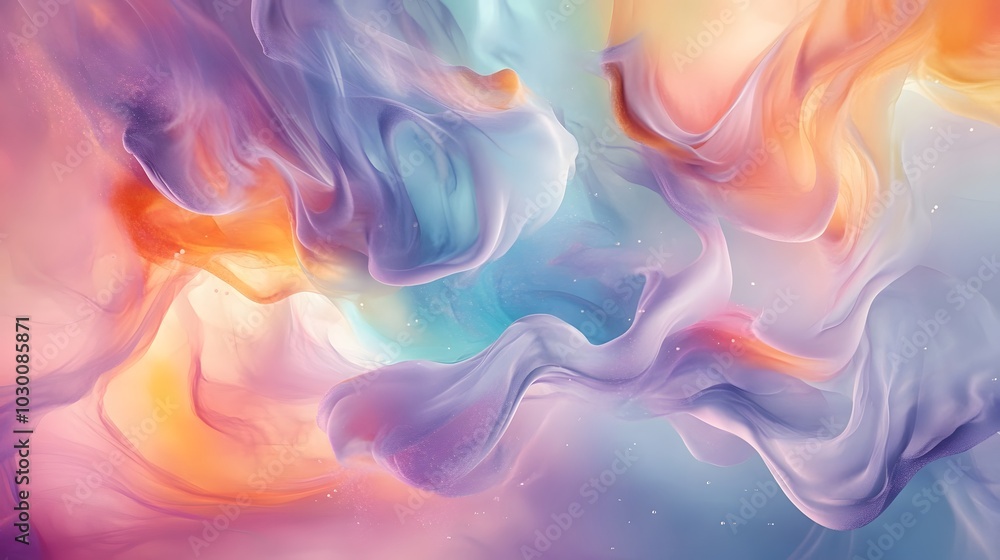 22. **An abstract scene with delicate wisps of color that enhance the ...