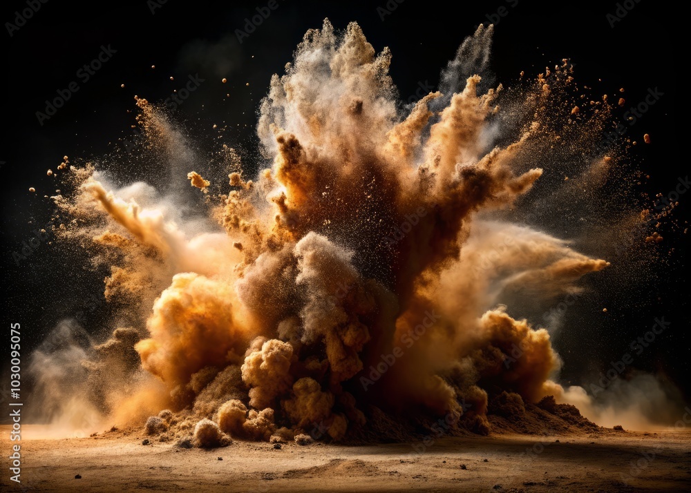 Macro Photography of Dust Explosion with Smoke, Dirt, and Sand - Brown ...