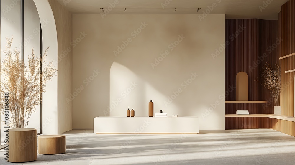 128. **A tranquil void with gentle gradients inviting focus on the ...