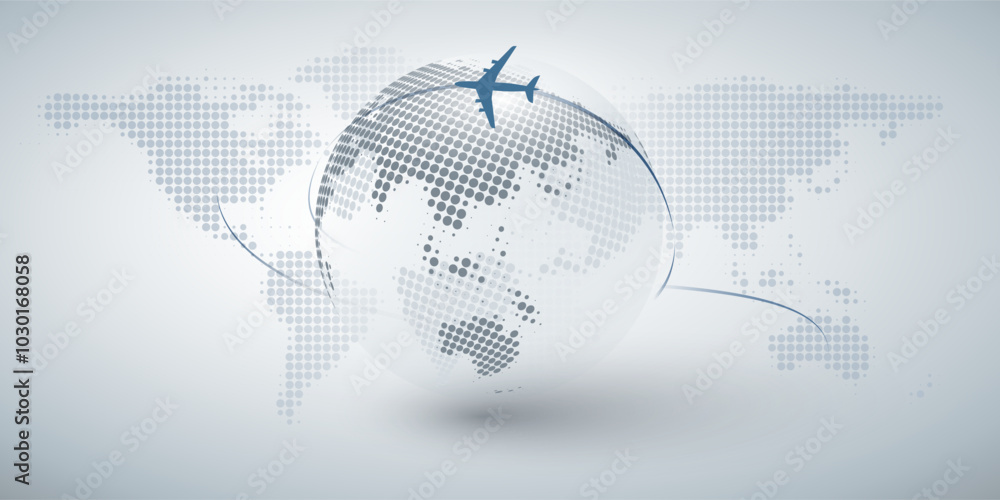 Traveling Around the World - Aviation, Travel by Airplane Concept ...