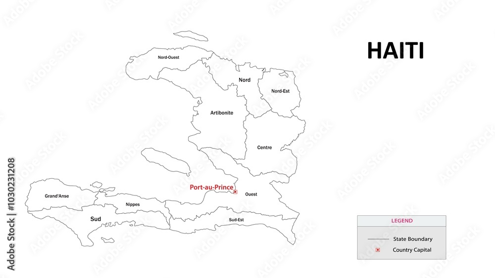 Haiti Map. State and district map of Haiti. Administrative map of Haiti ...