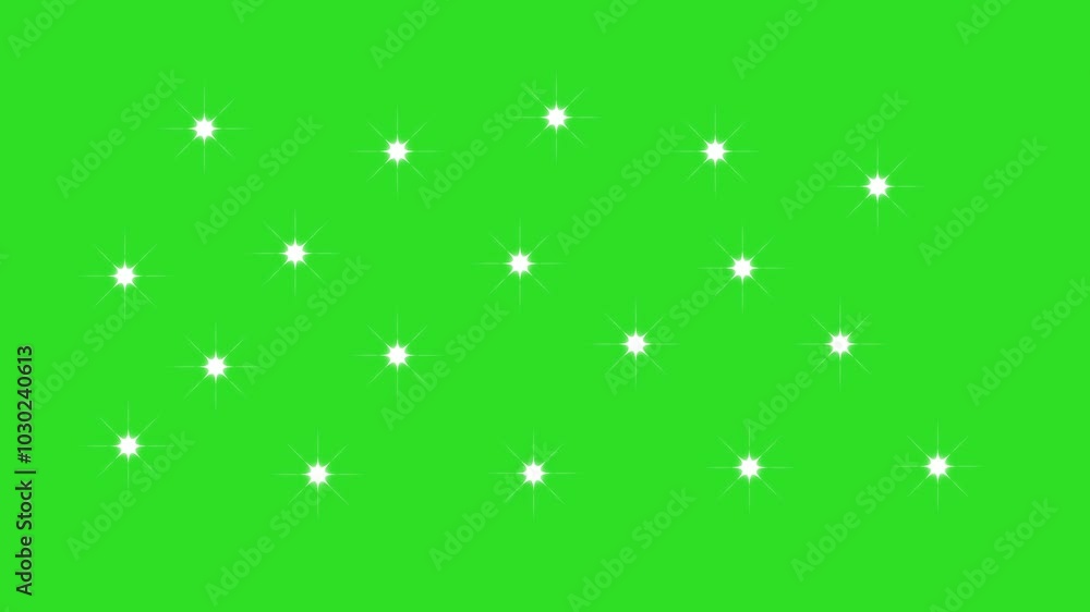 Vidéo Stock Twinkling stars animation, white cartoon, flat, vector, doodles style stars blinking ...