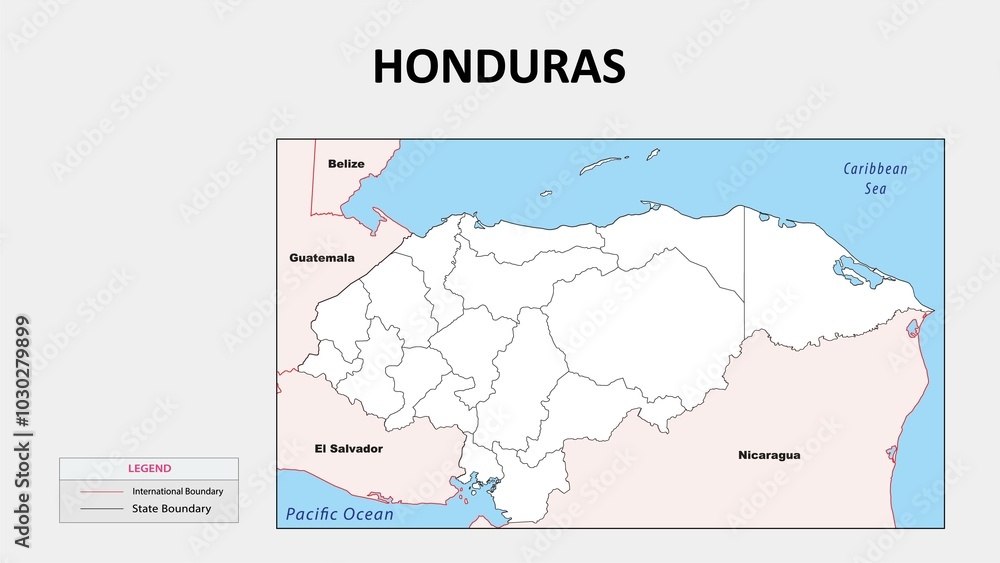 Fototapeta mapa świata dla dzieci honduras Map. Political map of ...
