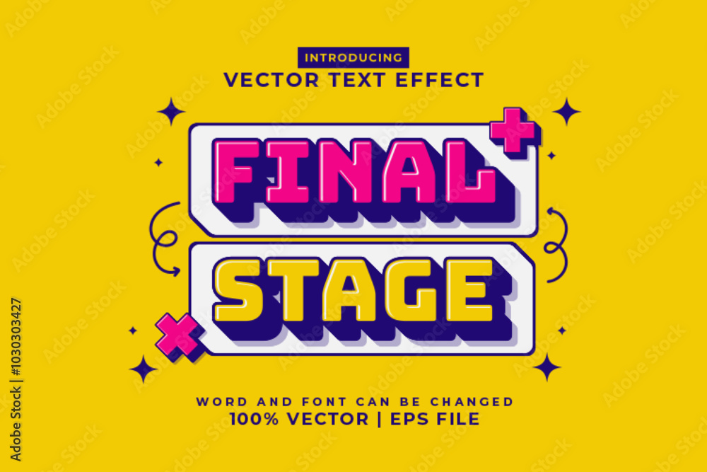 Plagát Editable text effect Final Stage 3d cartoon template style ...