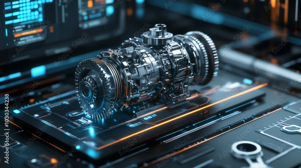 An engineering designer utilizes 3D CAD software to create a digital ...