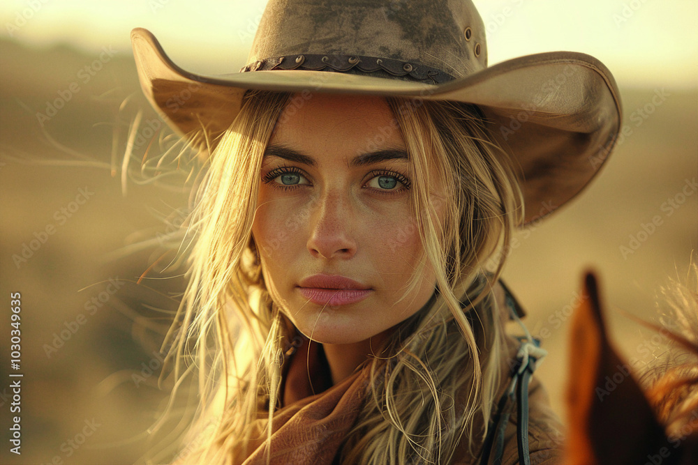 Dangerous cowboy western movie personage with gun and horse made with ...