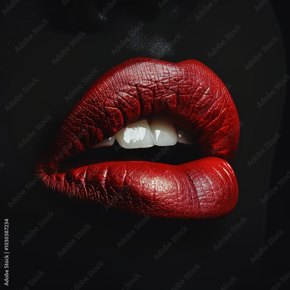 Beautiful sensual woman lips, LGBTQ, red lipstick. Aesthetic treatments ...