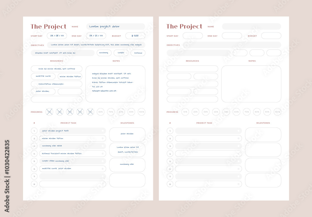 Modern Planner For Every Project Stock Template | Adobe Stock
