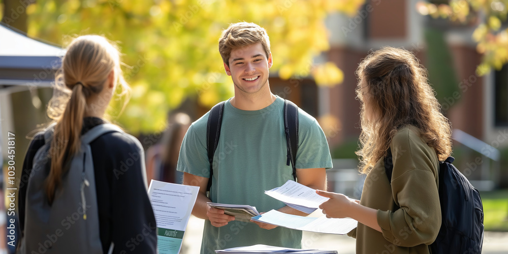 Mental health awareness campaign booth at a college campus, with ...