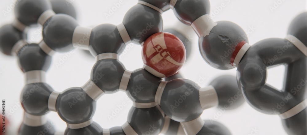 Molecular structure of propylene glycol E1520 visualized as a detailed ...
