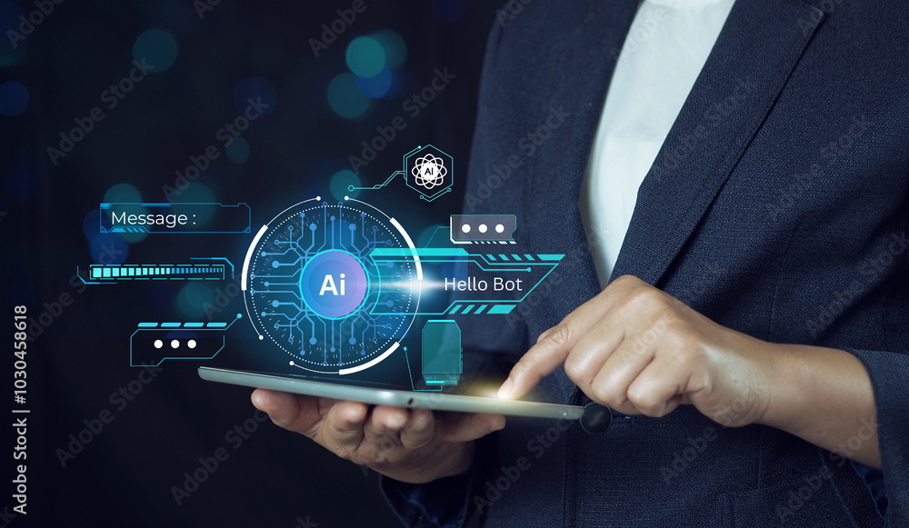 AI Chatbot Smart Digital Customer Service Application Concept.Chatbot ...