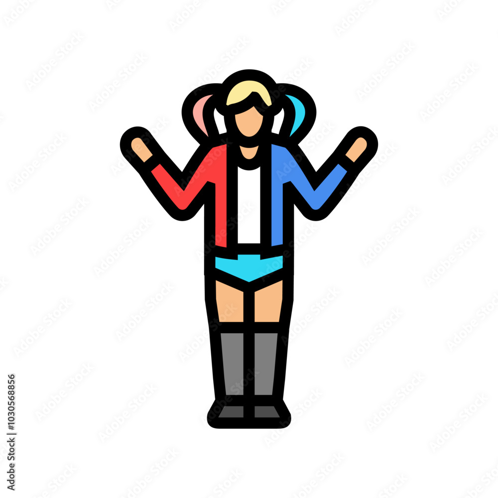 movie cosplay female color icon vector. movie cosplay female sign ...