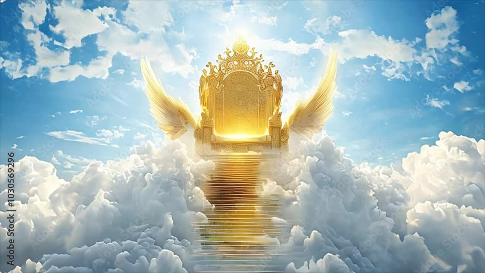 Christian religion concept, biblical scene, second coming of Jesus ...