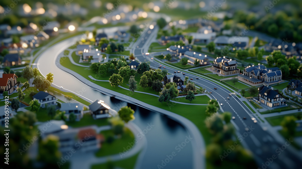 A precise technical blueprint of urban planning, mapping out a city's ...