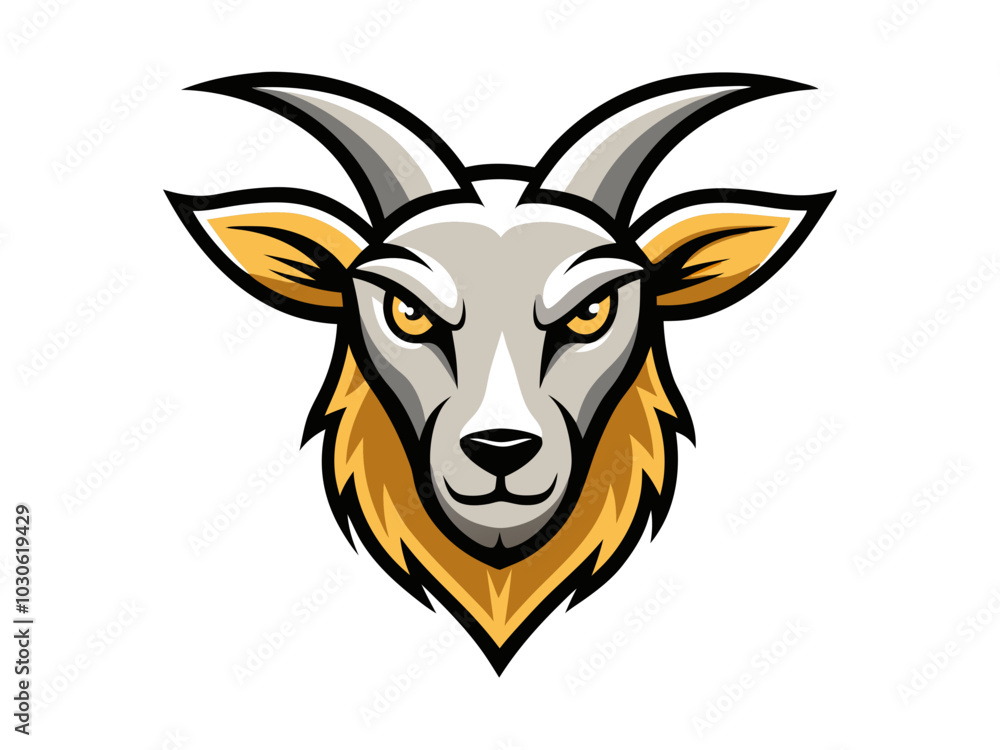 Goat Head Mascot Logo Vector Illustration - Creative Gaming Logo, Icon ...