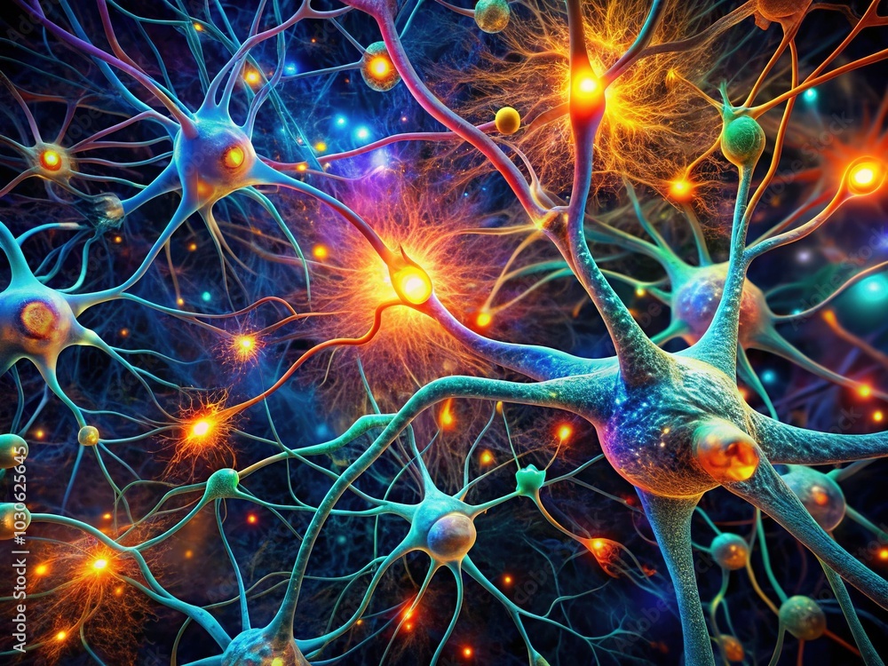This high dynamic range illustration of neurons reveals the nervous ...