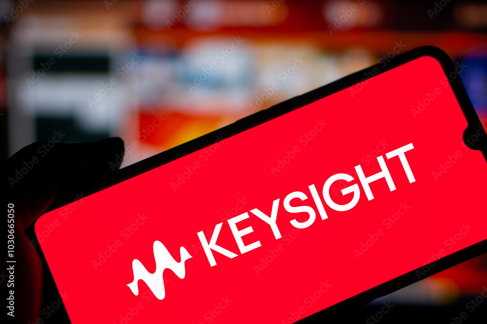 Dhaka, bangladesh- 15 Oct 2024: Keysight logo is displayed on smartphone. Stock Photo | Adobe Stock