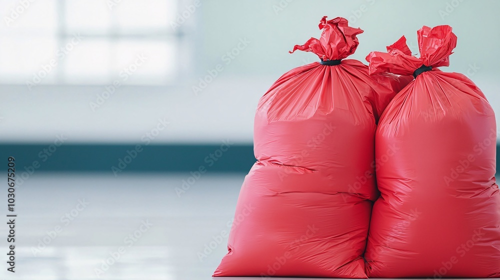 Overflowing Hospital Waste Bin with Contaminated Biohazard Bags ...