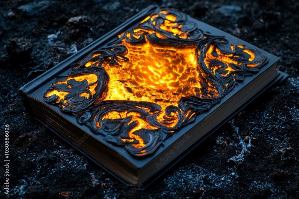 Scorched book cover and inner pages, abandoned on the ground Stock ...