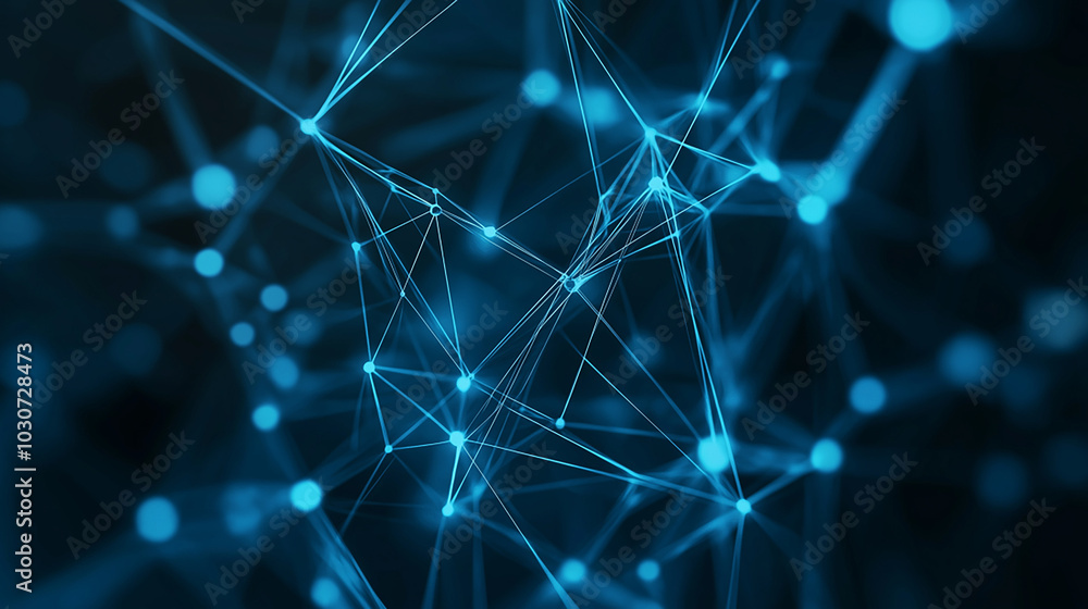 Abstract business connection of lines from nodes It is connected to endless nodes and represents ...