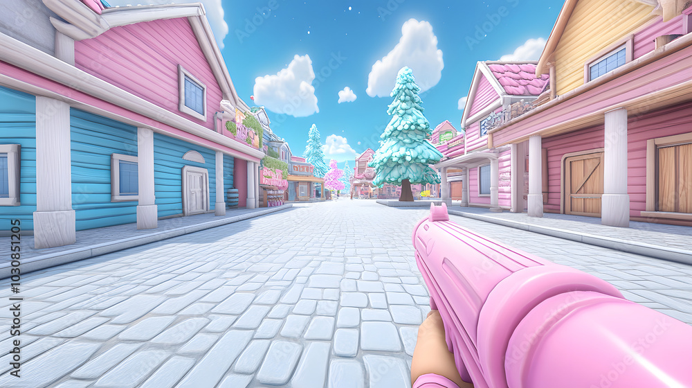 Dynamic Cartoon-style First Person Shooter Showcasing an Epic Zombie ...