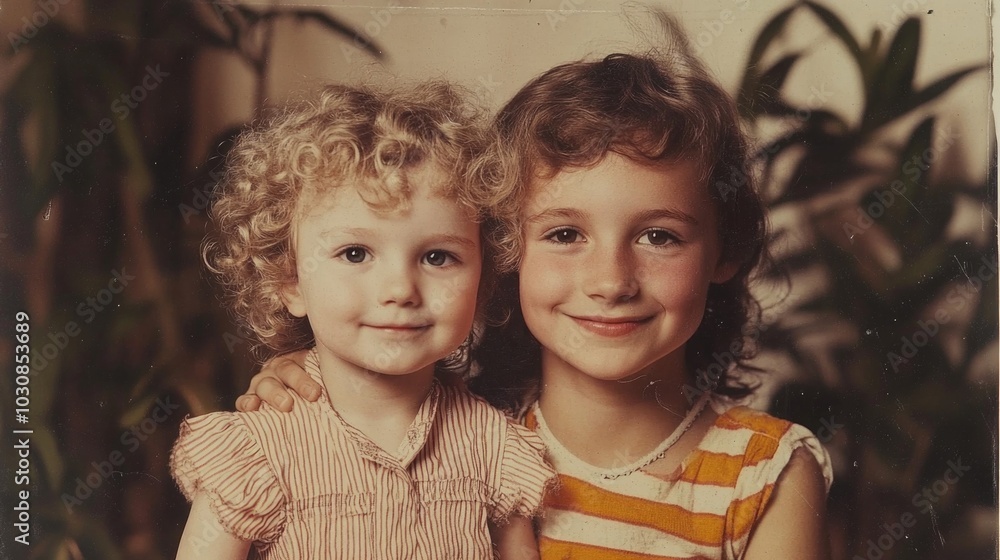Nostalgic photo: intimate reflection of childhood captured in vintage ...