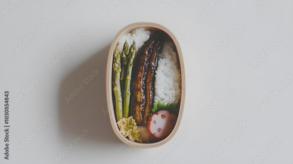 Elegant Bento Presentation: A minimalist bento—grilled eel (unagi ...