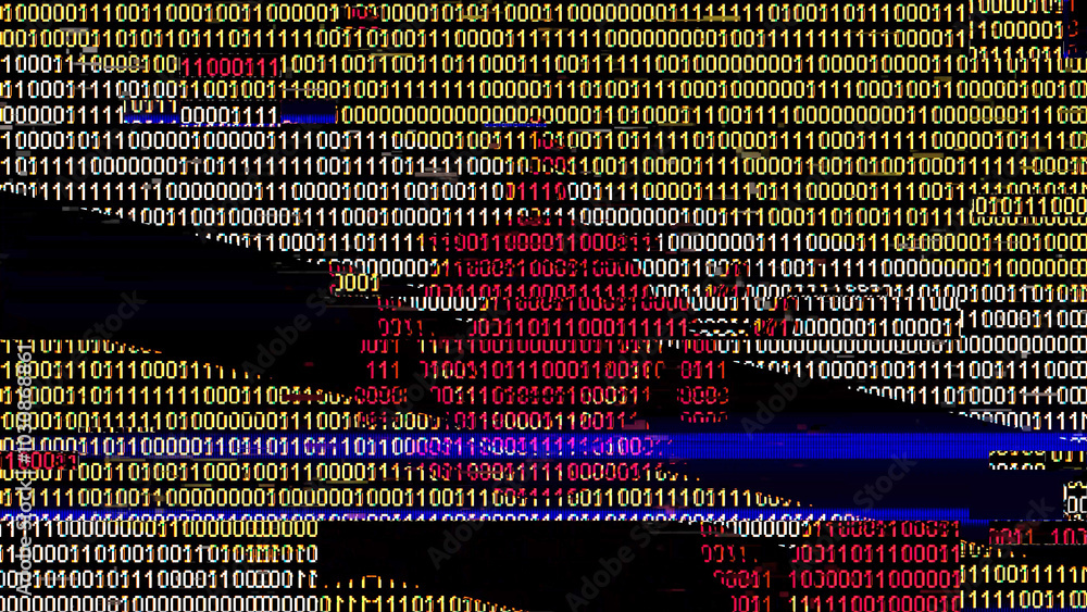 Binary code on flag of Brunei. Program source code or Hacker concept on Bruneian flag. Brunei ...