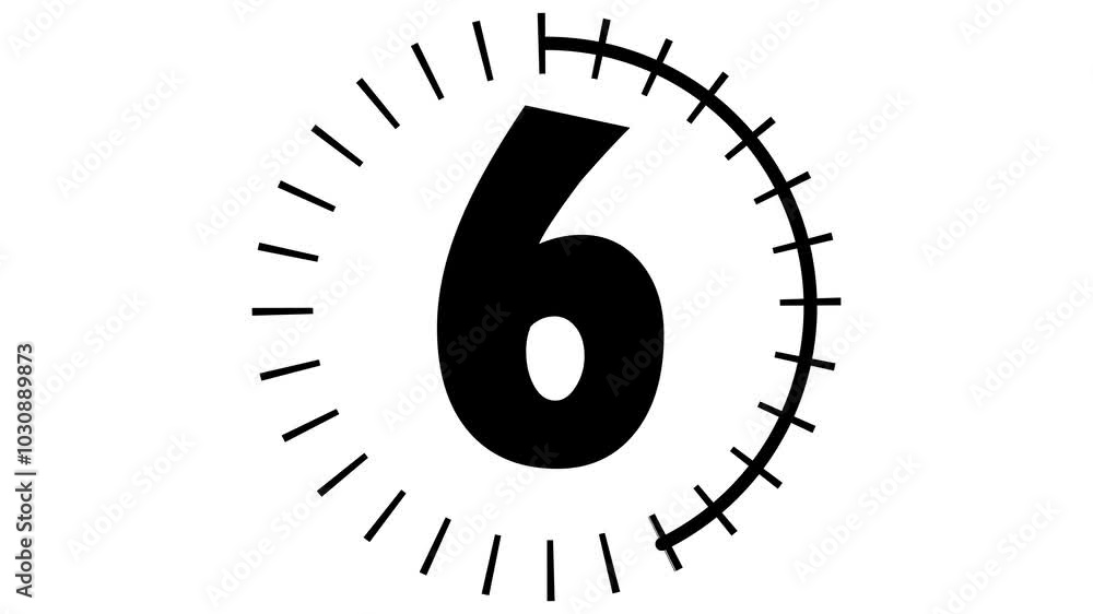 10 to 1 Motion graphics animation. Countdown timer 10 seconds, 10-1 ...