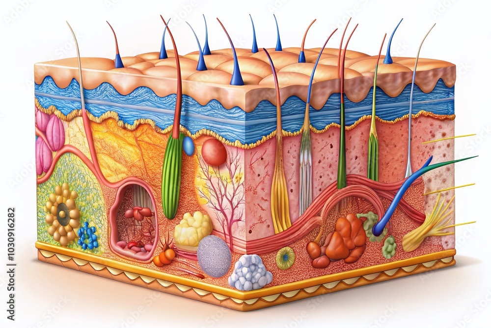 Detailed Diagram of the Integumentary System for Educational Purposes ...