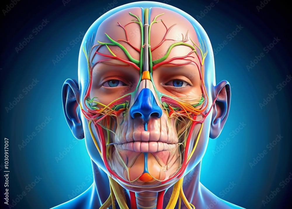 Detailed Diagram of the Sinus System for Medical and Educational Use ...