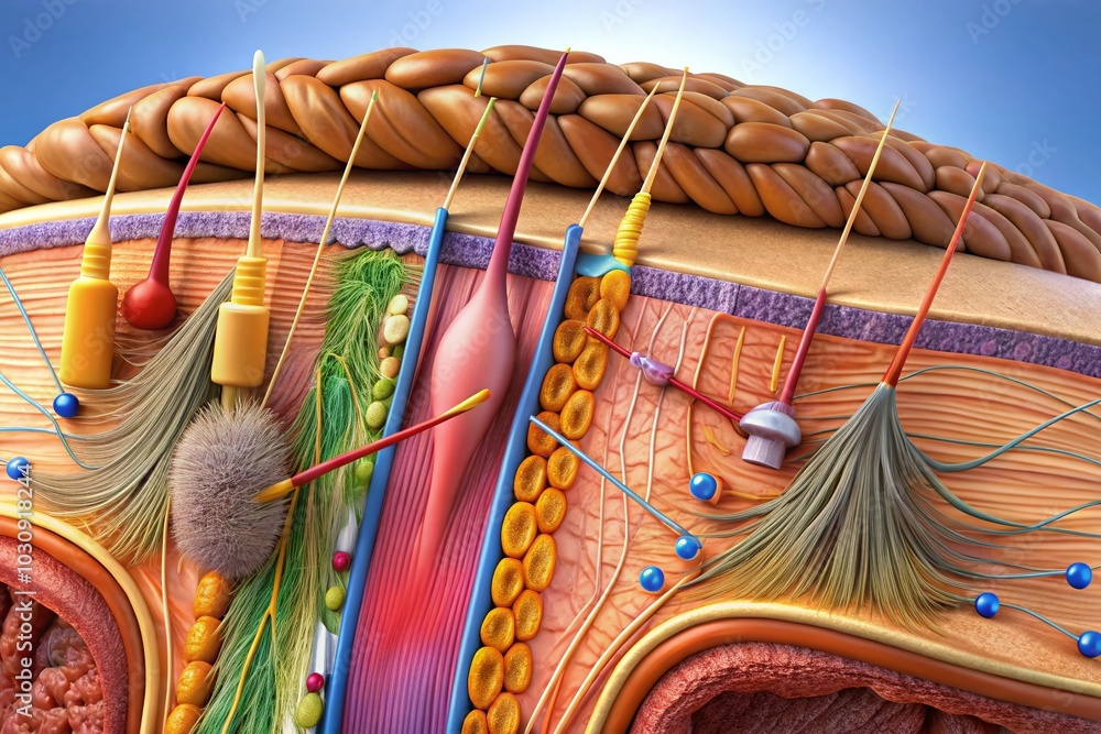 Detailed Diagram to Label the Structures of Hair and Its Surrounding ...