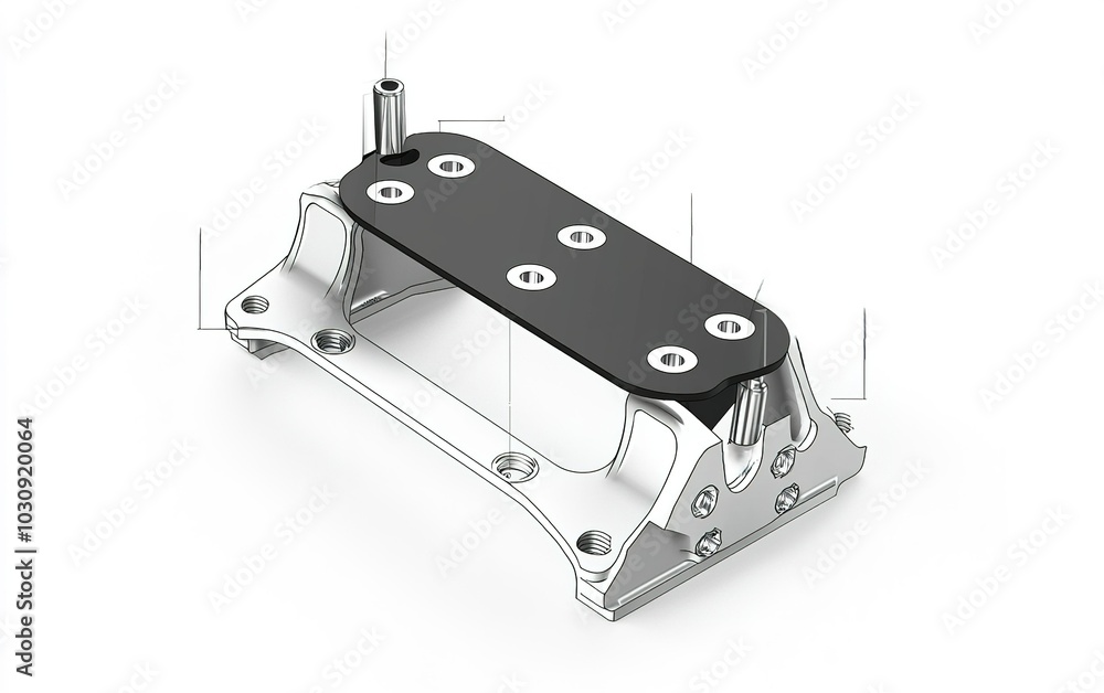 3D rendering of a precision-engineered component for mechanical ...